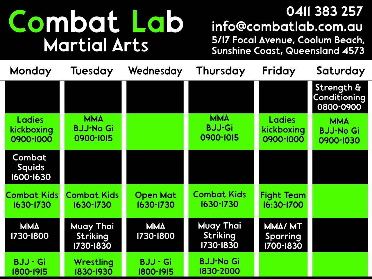 Combat Lab Martial Arts Sunshine Coast - BJJ - Muay Thai