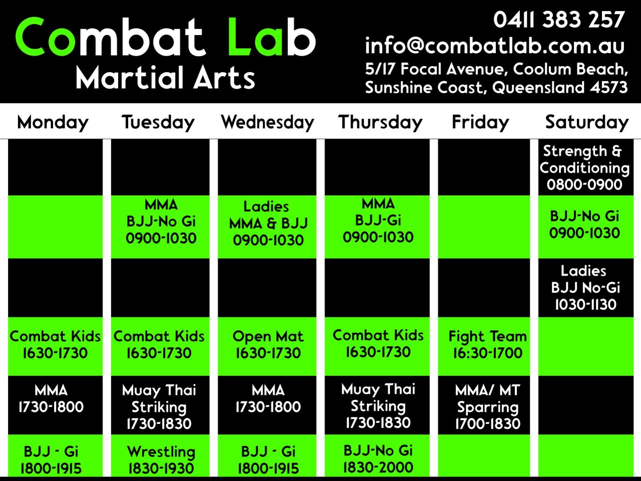 Combat Lab Martial Arts Sunshine Coast - BJJ - Muay Thai